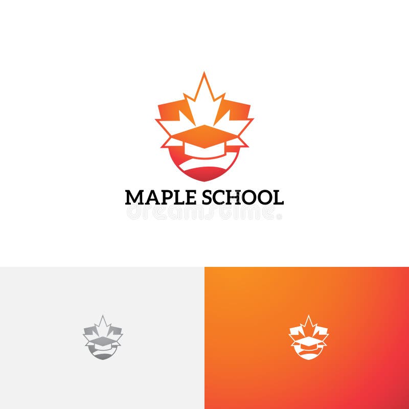 Maple School Academy Course Leaf Shield Education Logo Stock Vector ...