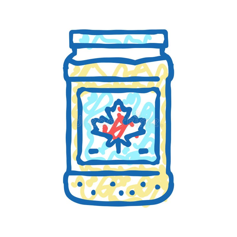 Maple Sugar Bottle Icon Doodle Illustration Stock Vector - Illustration ...
