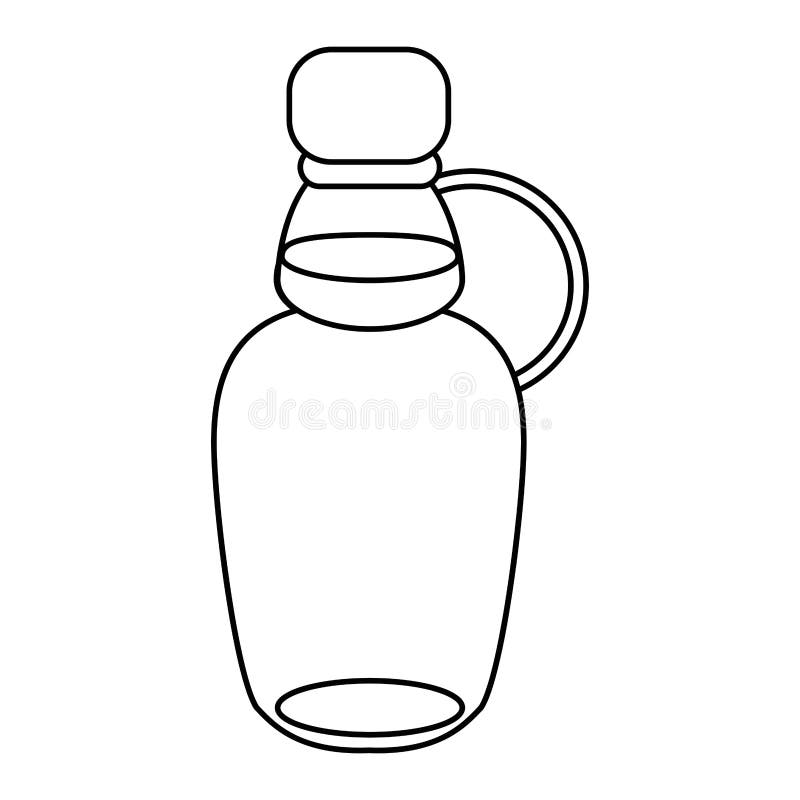 Maple Syrup Bottle Traditional Outline Stock Vector - Illustration of ...