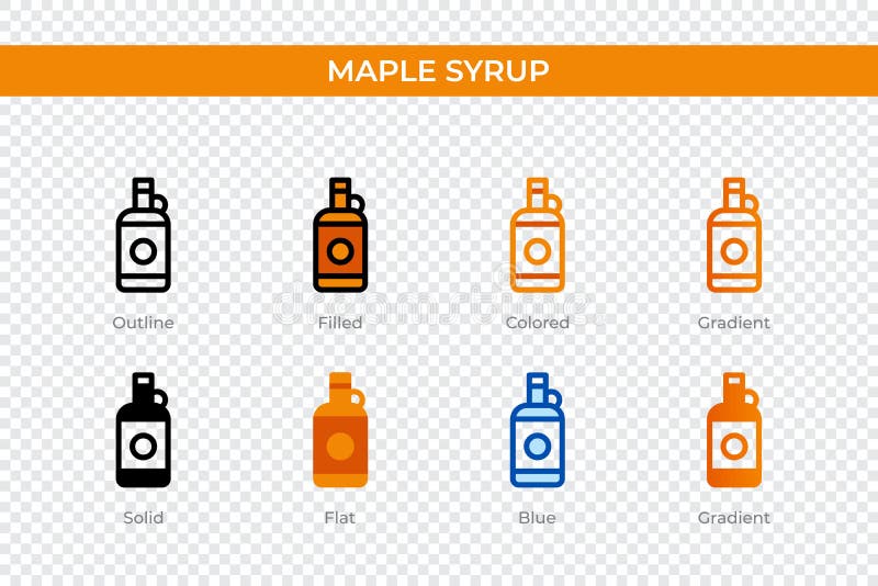 Maple Syrup Icon in Different Style. Maple Syrup Vector Icons Designed in Outline, Solid ...