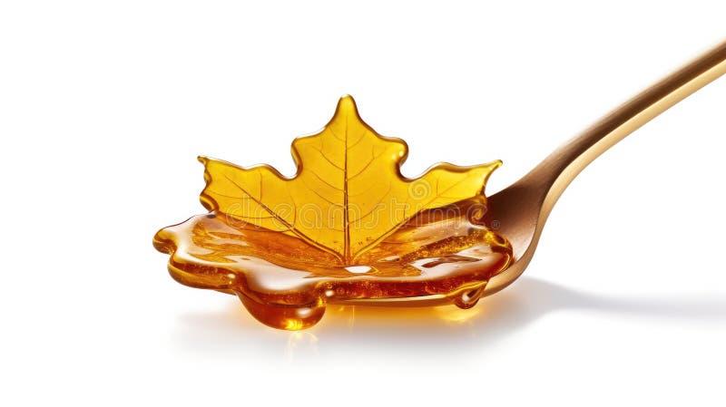Maple Syrup Pouring on Spoon. Generative AI Stock Illustration ...