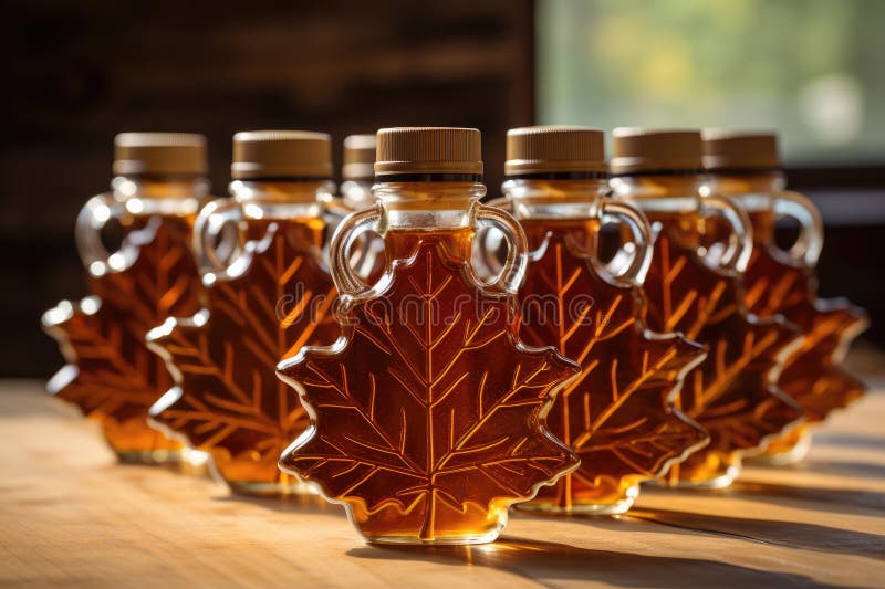 Maple Syrup on a Wooden Table, a Taste of Tradition. AI Generated Stock ...