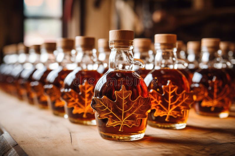 Maple Syrup in a Bottle, a Taste of Tradition. AI Generated Stock ...