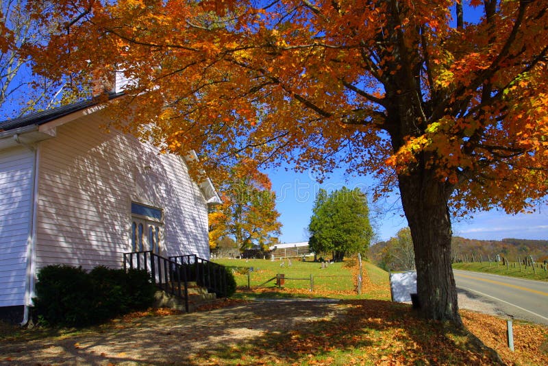 Maple Tree and Church stock image. Image of midwest, ohio - 567029
