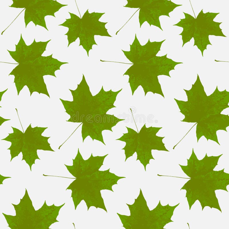 Maple Tree Green Leaf Seamless Pattern, Repeat Background for Textile ...