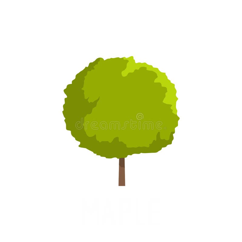 Maple Tree Icon, Flat Style Stock Illustration - Illustration of forest ...