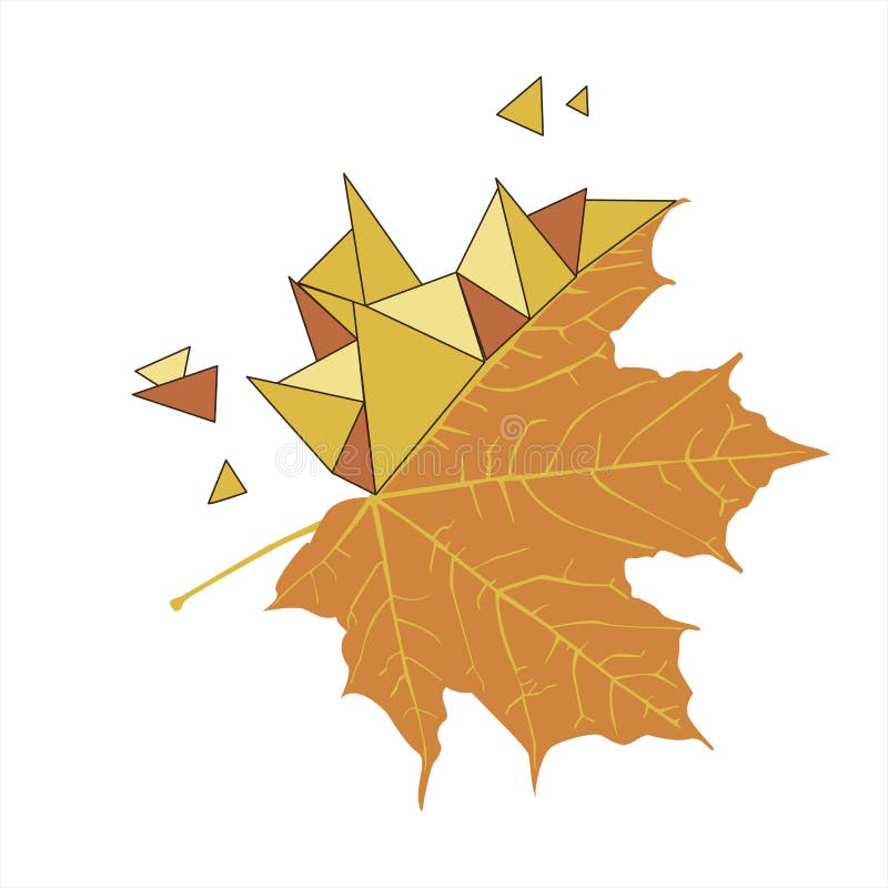 Maple Tree Leave with Linear Triangles Stock Vector - Illustration of ...