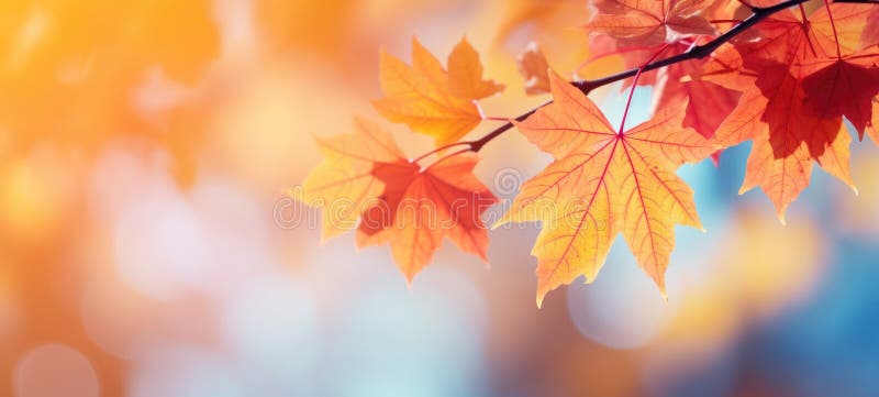 Maple Tree Leaves Fall Autumn Season, Ai Stock Illustration ...