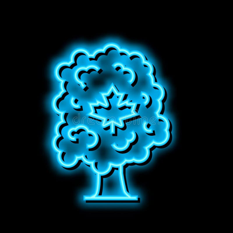 Maple Tree Neon Glow Icon Illustration Stock Vector - Illustration of ...