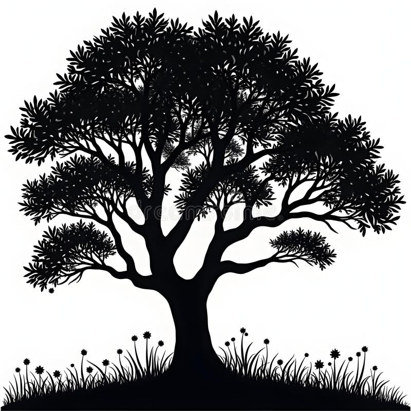Maple Tree Silhouette Vector Stock Illustration - Illustration of maple ...