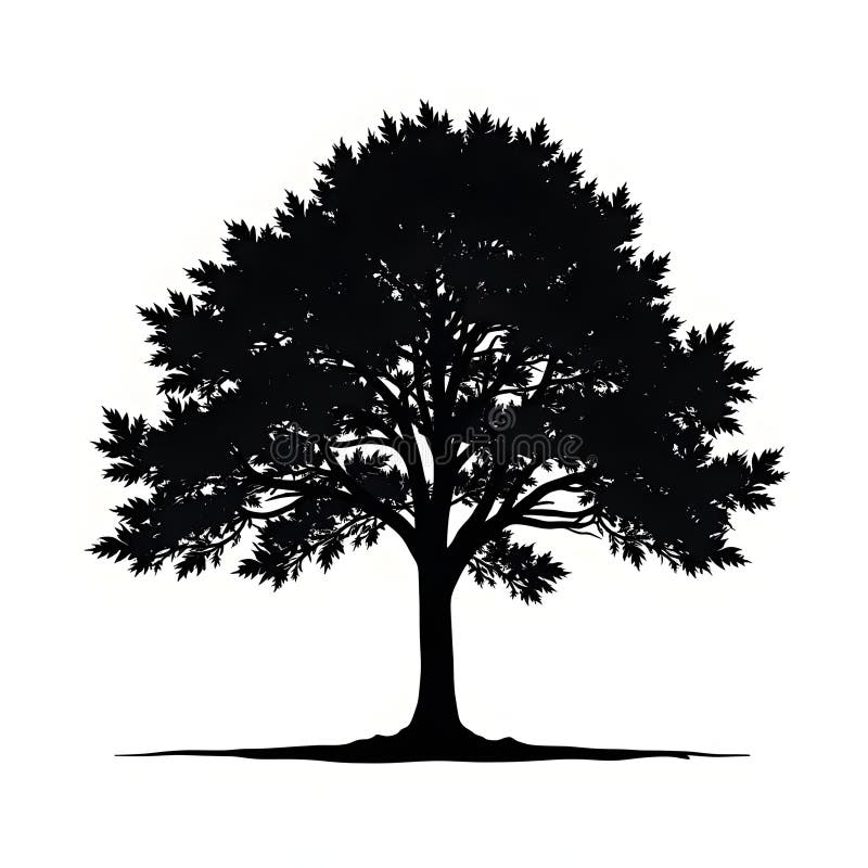 Maple Tree Silhouette Vector Stock Illustration - Illustration of ...