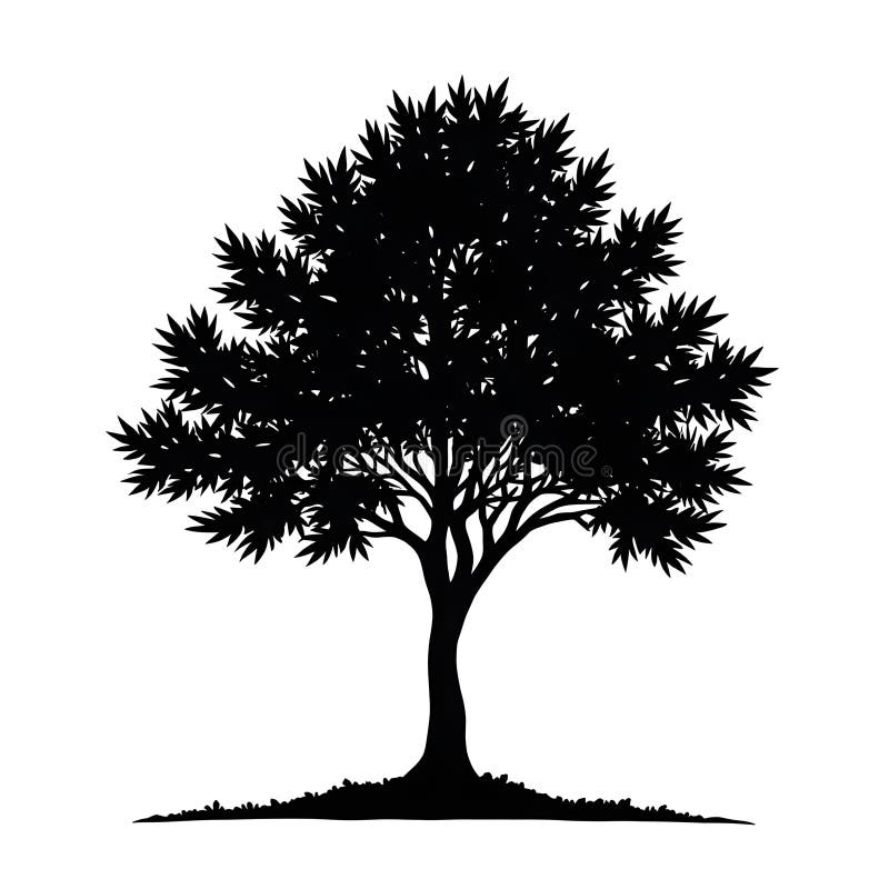 Maple Tree Silhouette Vector Stock Illustration - Illustration of ...