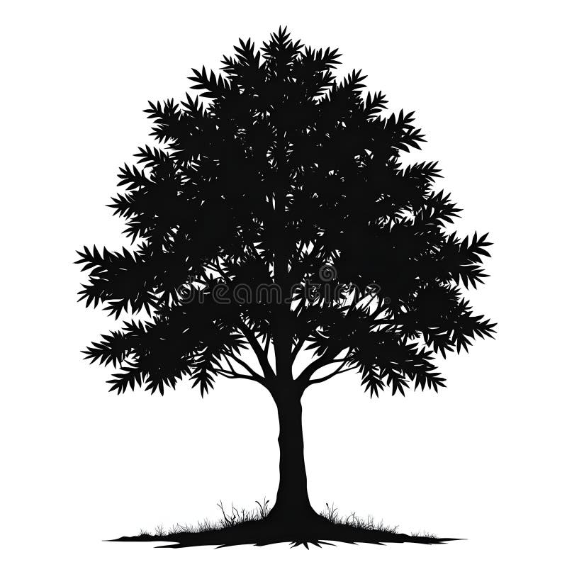Maple Tree Silhouette Vector Stock Illustration - Illustration of ...