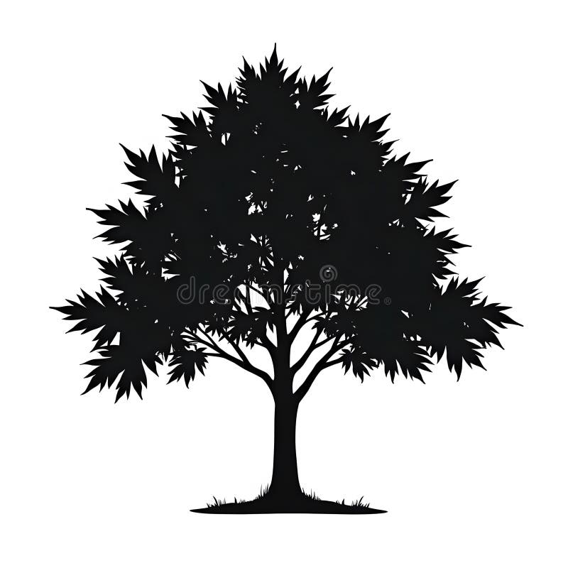 Maple Tree Silhouette Vector Stock Illustration - Illustration of font ...