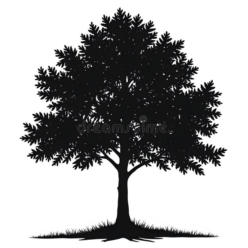 Maple Tree Silhouette Vector Stock Illustration - Illustration of font ...