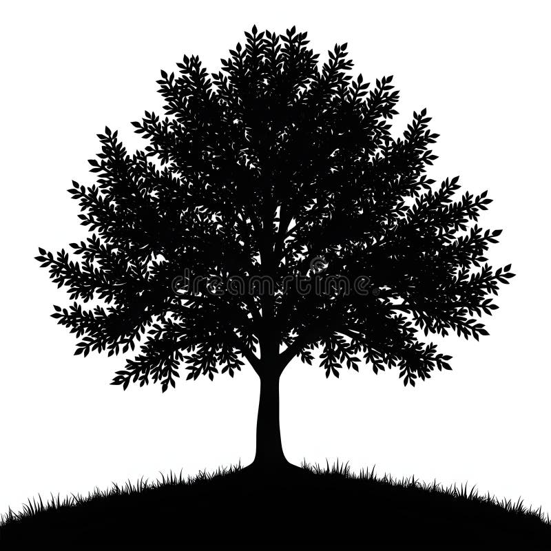 Maple Tree Silhouette Vector Stock Illustration - Illustration of ...