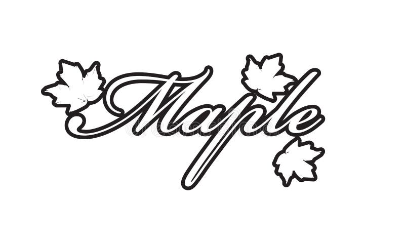 Maple Word Text with Leaf Design Vector Stock Vector - Illustration of ...
