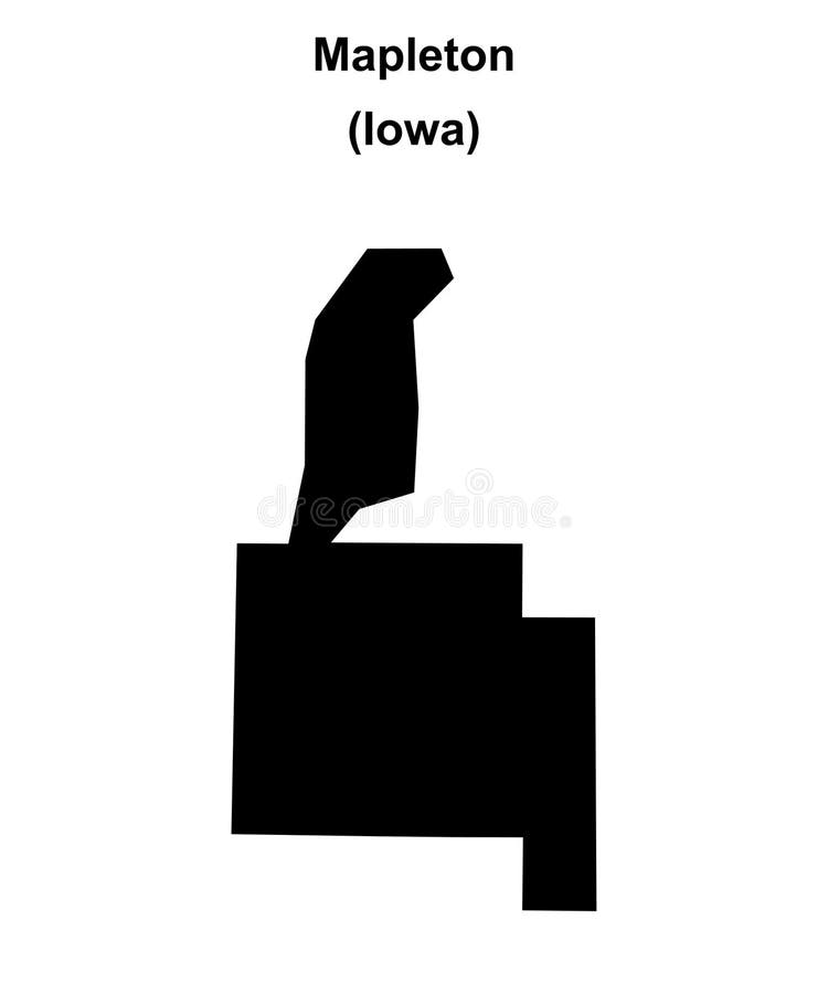 Mapleton outline map stock vector. Illustration of city - 387205585