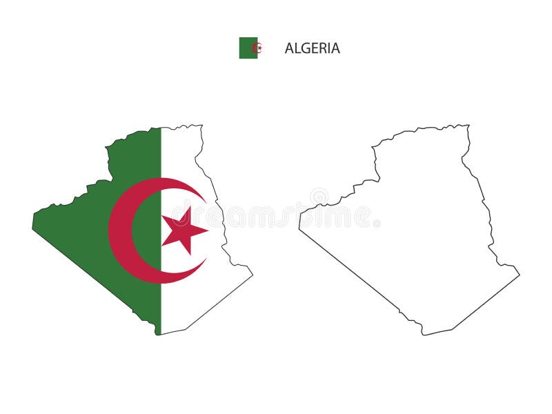 Algeria Map City Vector Divided by Outline Simplicity Style. Have 2 ...