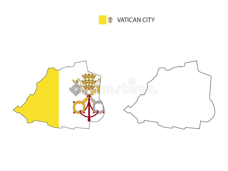 Vatican City Map City Vector Divided by Outline Simplicity Style. Have 2 Versions, Black Thin ...