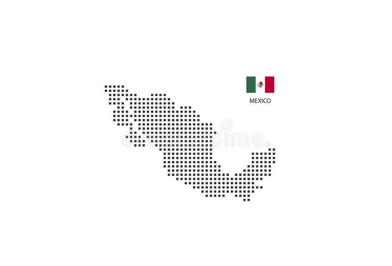 Vector Square Pixel Dotted Map of Mexico Isolated on White Background ...