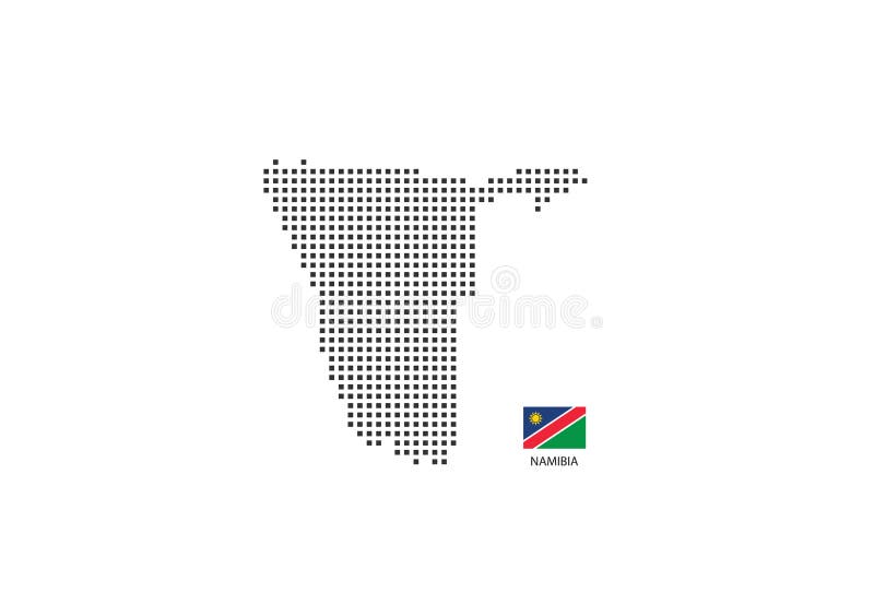 Vector Square Pixel Dotted Map of Namibia Isolated on White Background ...