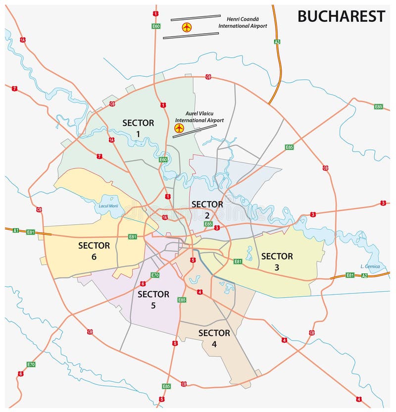 Mappa Amministrativa Della Strada Della Capitale Rumena Bucarest ...