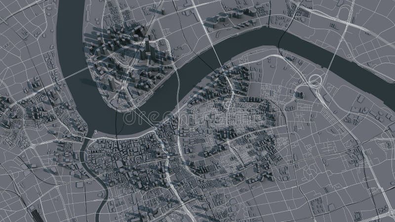 Mappa 3d di Shanghai. illustrazione di stock. Illustrazione di ...