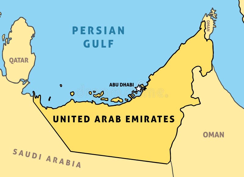 Mappa degli emirati illustrazione vettoriale. Illustrazione di emirato ...