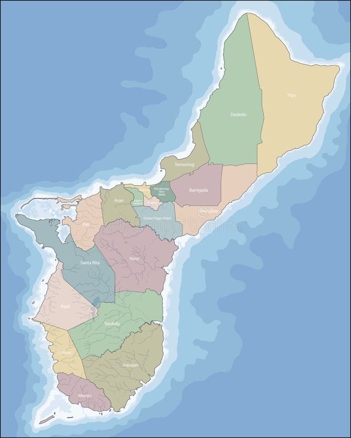 Il Territorio Della Mappa Del Guam Del Mosaico Poligonale Allinea La ...