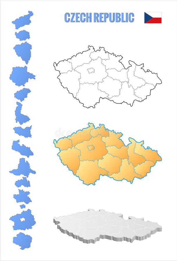 Mappa Del Profilo Della Repubblica Ceca, Illustrazione Illustrazione ...
