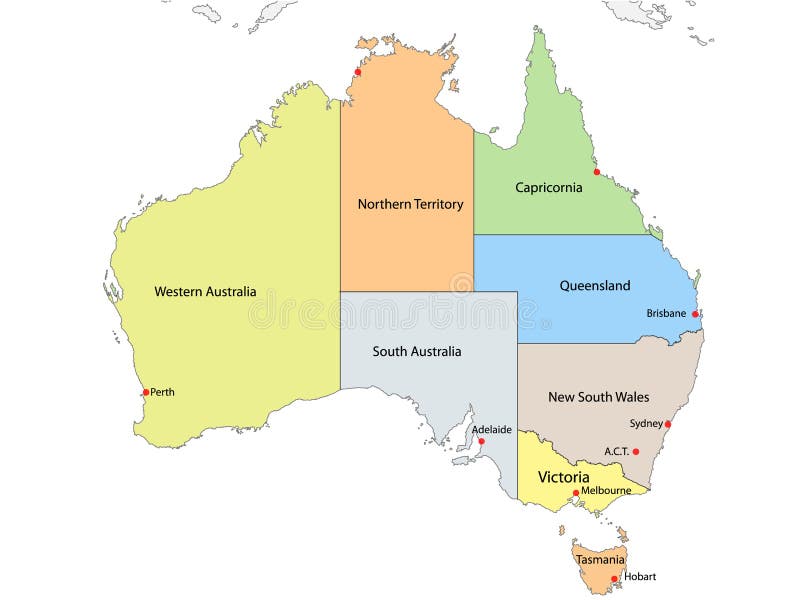Mappa dell'Australia illustrazione vettoriale. Illustrazione di ...