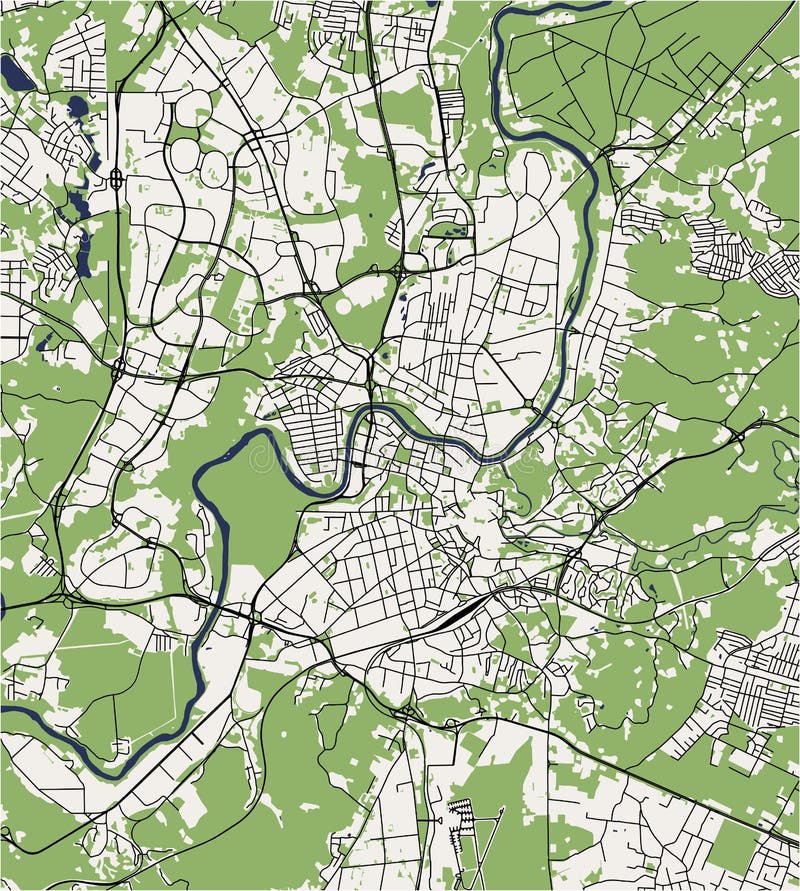 Mappa Della Città Di Vilnius, Lituania Illustrazione Vettoriale ...