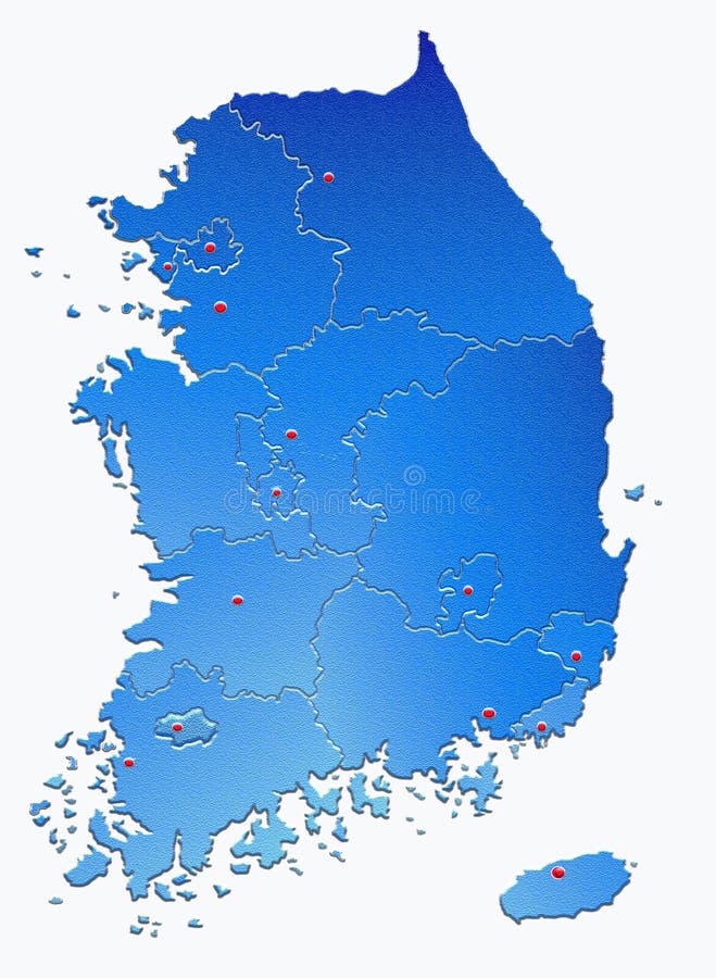 Mappa della Corea del Sud illustrazione di stock. Illustrazione di ...