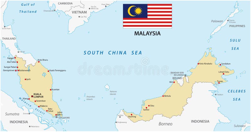 Mappa della Malesia illustrazione di stock. Illustrazione di malaysia ...