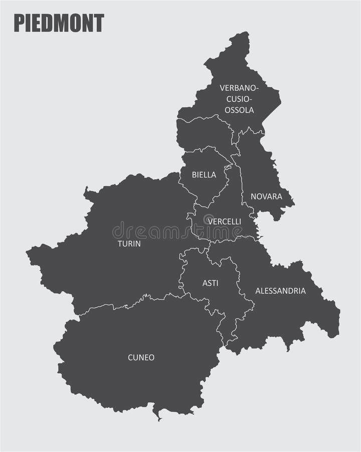 Mappa Della Regione Del Piemonte Illustrazione Vettoriale ...