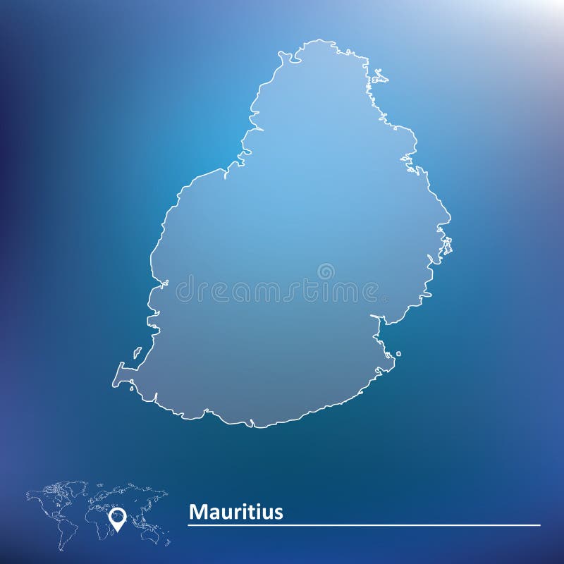 Mappa delle Mauritius illustrazione vettoriale. Illustrazione di ...