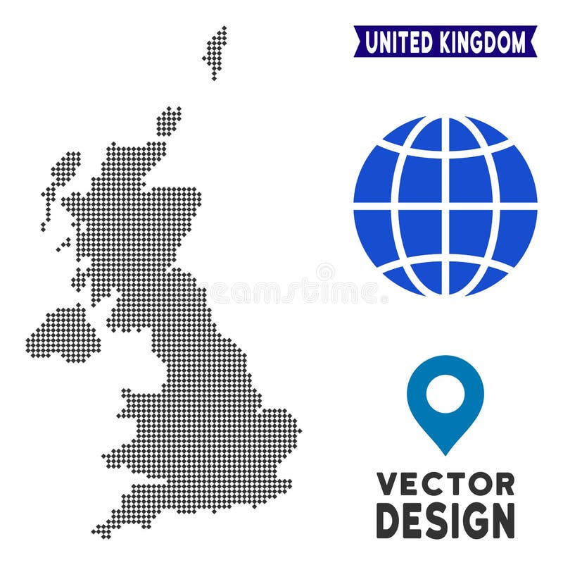 Mappa a Punti Del Regno Unito Illustrazione Vettoriale - Illustrazione ...