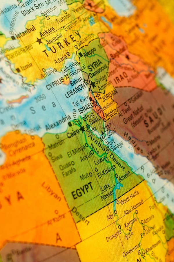 Mappa Di Israele E Del Libano Immagine Stock - Immagine di ...