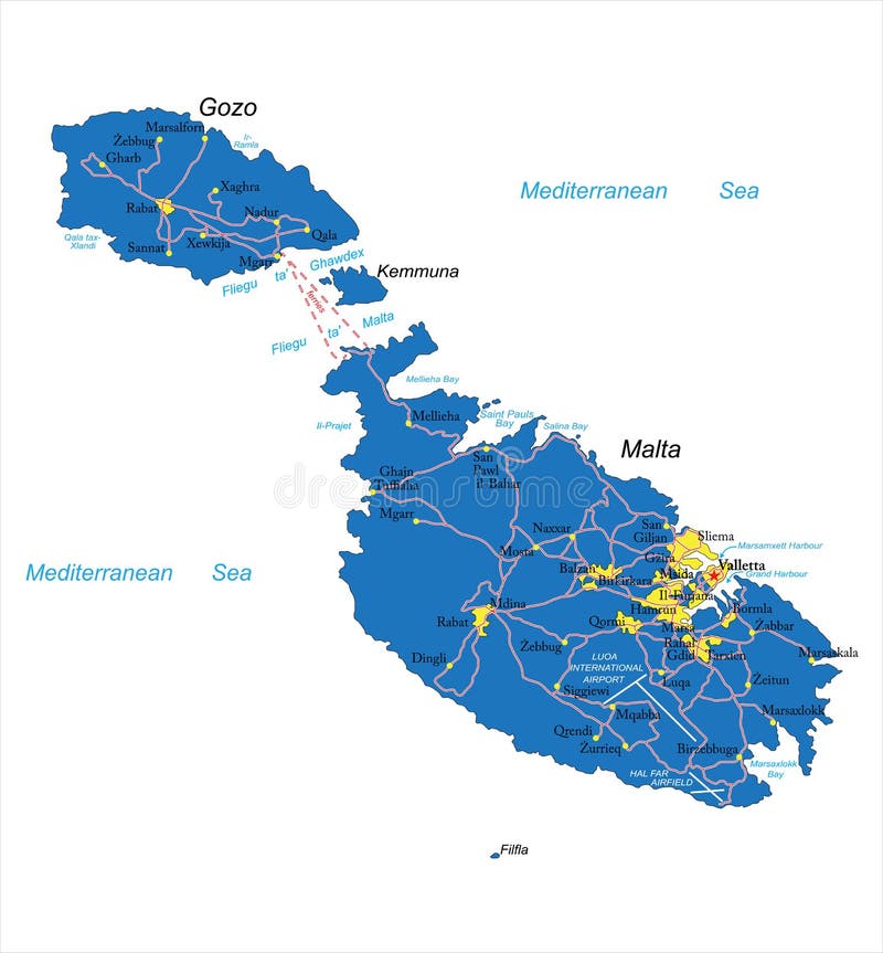 Mappa di Malta illustrazione vettoriale. Illustrazione di europa - 37017840