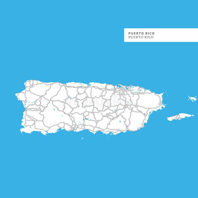 Mappa Di Puerto Rico Island Illustrazione Vettoriale - Illustrazione di ...