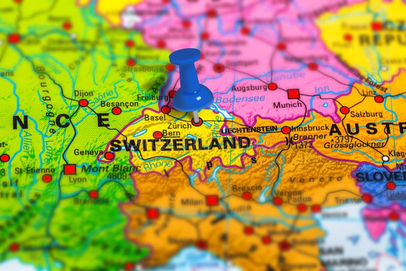 Mappa di Zurigo Svizzera fotografia stock. Immagine di marcatura - 82628710