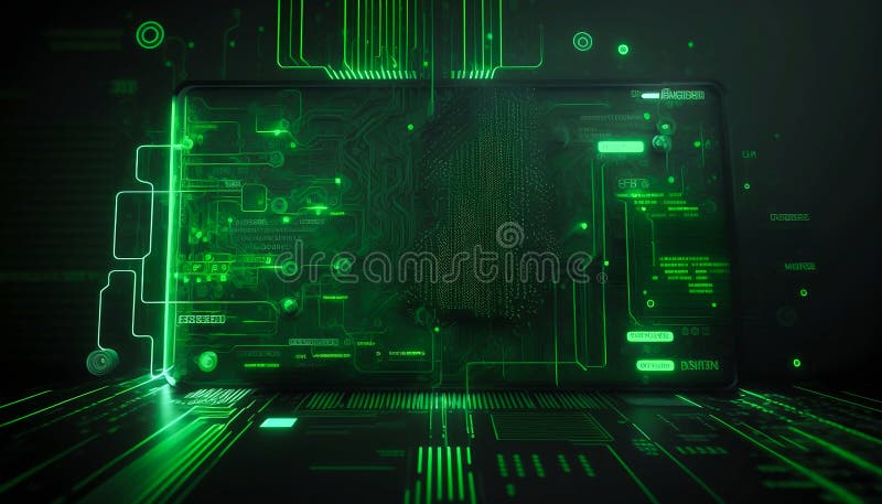 Mappa Digitale Con Codice a Matrice E Circuito Illustrazione di Stock ...