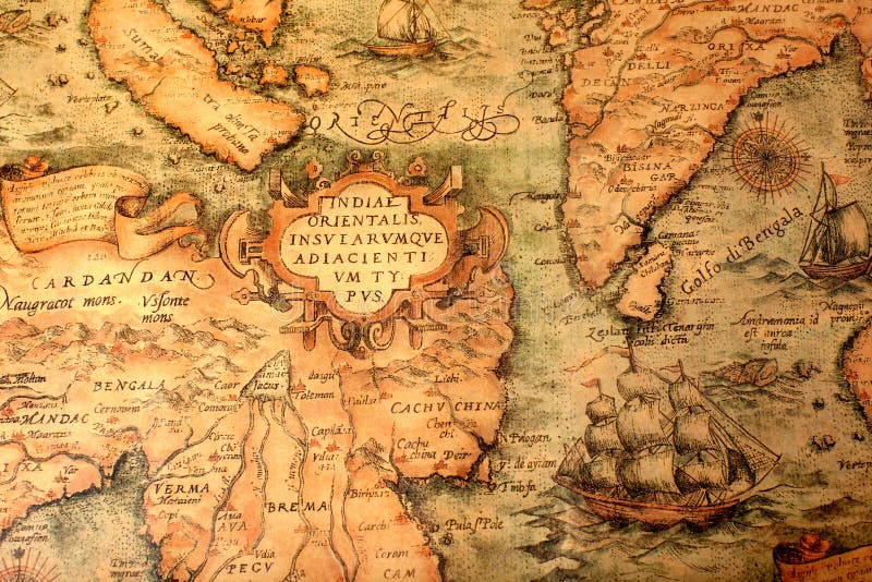 Pergamena Medievale E Mappa Antica Illustrazione di Stock ...