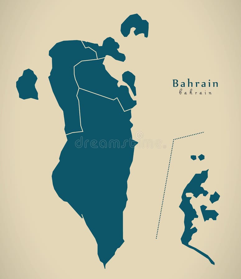 Mappa Moderna - Bahrain Con I Governorates BH Illustrazione di Stock ...