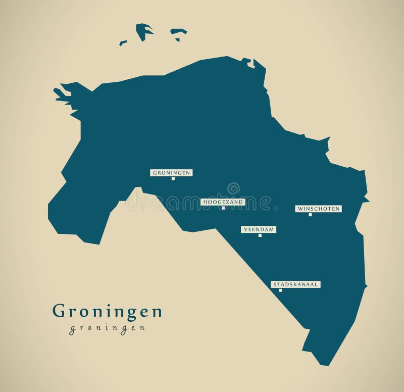 Mappa Moderna - Groninga Nl Illustrazione di Stock - Illustrazione di ...