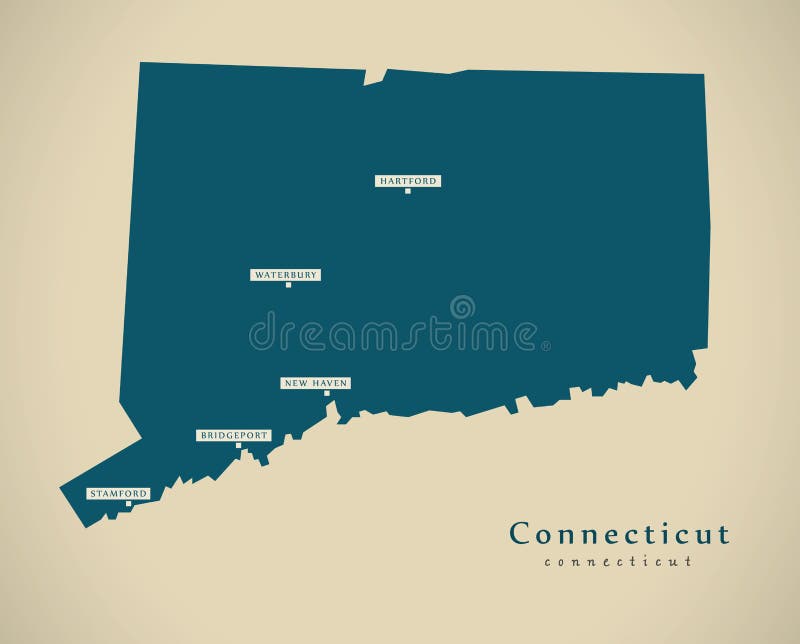 Mappa Moderna - Illustrazione Di Connecticut U.S.a. Illustrazione di ...