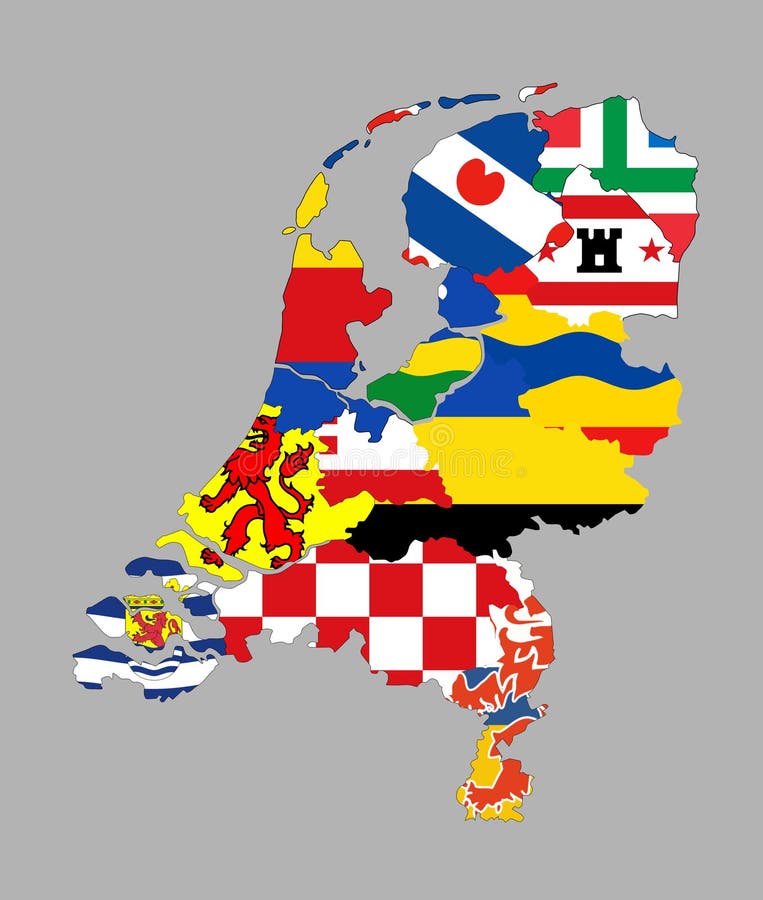 Mappa olandese di regioni illustrazione di stock. Illustrazione di ...