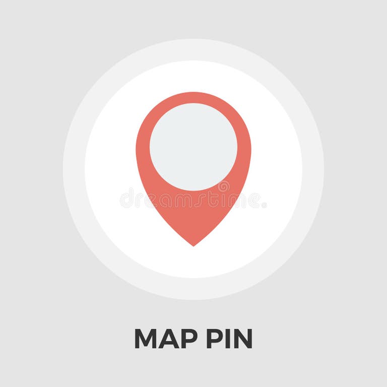 Mappa Pin Flat Icon illustrazione vettoriale. Illustrazione di colorato ...