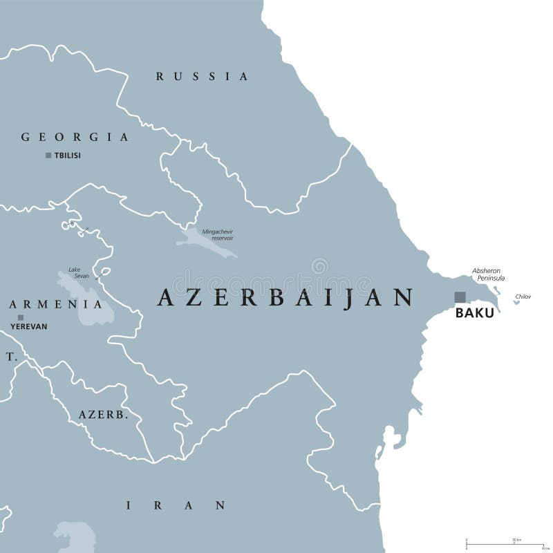 Mappa Politica Dell'Azerbaigian Illustrazione Vettoriale ...